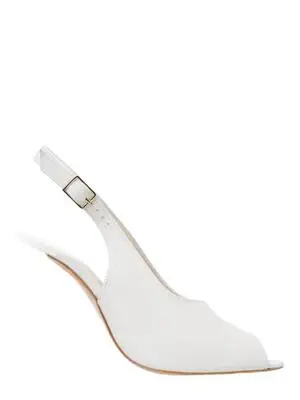 FREYA ROSE Zara Slingback Peep Toe Sandal - White