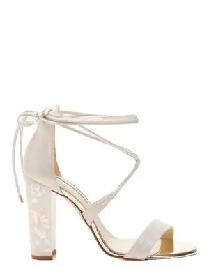 FREYA ROSE Flora Ankle Strap Pearl Heel Sandal - Ivory