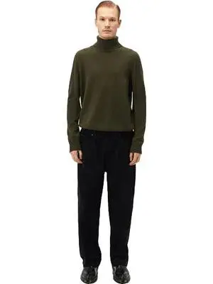 Gobi Cashmere Essential Cashmere Turtleneck Sweater Capulet Olive