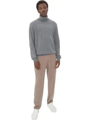 Gobi Cashmere Essential Cashmere Turtleneck Sweater Dim Gray