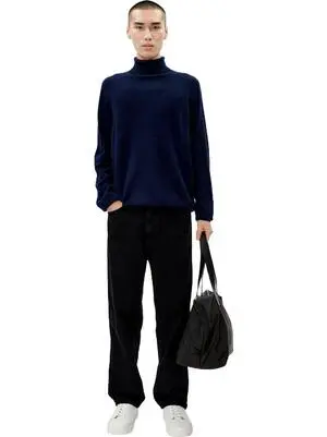 Gobi Cashmere Essential Cashmere Turtleneck Sweater Navy