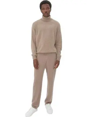 Gobi Cashmere Essential Cashmere Turtleneck Sweater Taupe