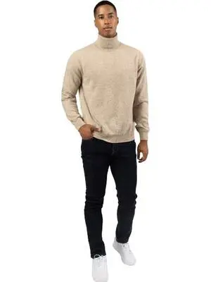 Gobi Cashmere Essential Cashmere Turtleneck Sweater Warm Grey