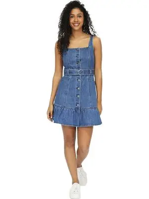BELLE & BLOOM Belle & Bloom Reunite Denim Mini Dress Mid Wash