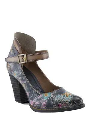SPRING STEP SHOES Foxglove Ankle Strap Pump - Black Multi
