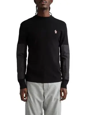 Moncler Insulated Wool & Nylon Crewneck Pullover - Black