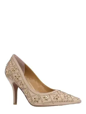 J. Reneé J. Reneé Barlow Embellished Pointed Toe Pump Beige