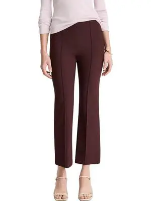 Vince Pintuck Pleat Crop Flare Pants - Oxblood