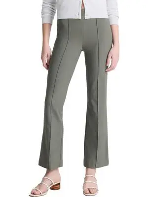 Vince Niki Mid-Rise Cropped Flare Pants Pebble