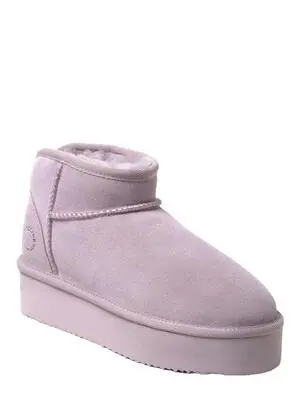 DEARFOAMS DEARFOAMS Fireside Kingston Genuine Shearling Platform Bootie Lilac