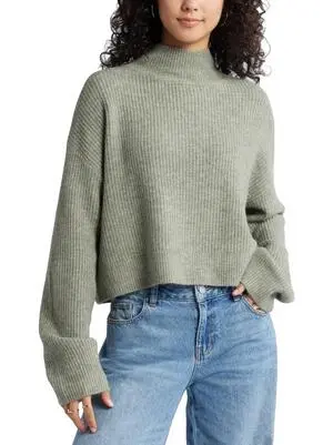 Bp. BP. Oversized Mock Neck Sweater Green Halo