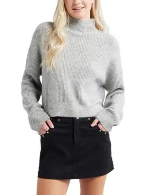 Bp. Oversized Mock Neck Sweater - Grey Heather
