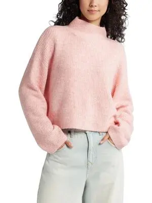 Bp. BP. Oversized Mock Neck Sweater Pink Coral