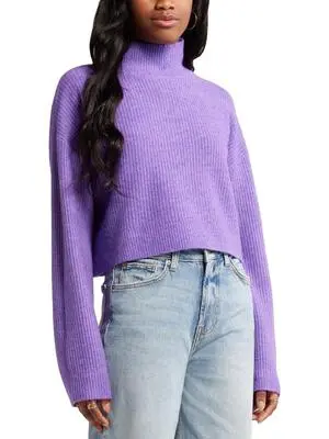 Bp. BP. Oversized Mock Neck Sweater Purple Fresco
