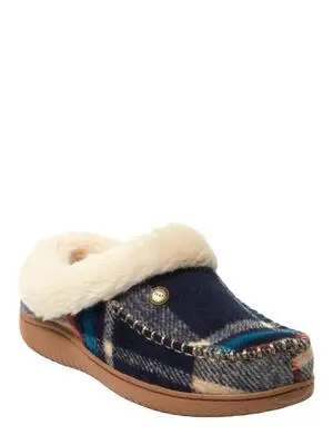 DEARFOAMS Atley Energy Return Clog Slipper Navy Plaid