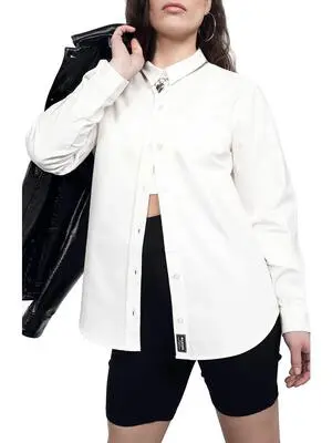 WILDFANG The Essential Long Sleeve Oxford Button-up - White