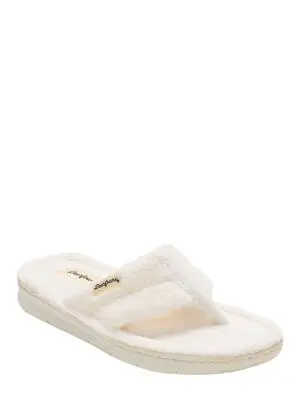 DEARFOAMS Wrenley Terry Thong Slipper - Muslin