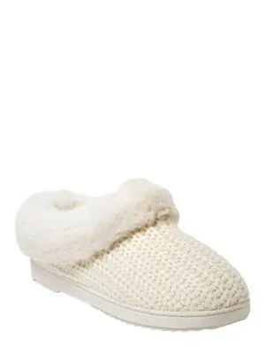 DEARFOAMS Hannah Festive Knit Clog Slipper - Cream