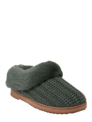 DEARFOAMS DEARFOAMS Hannah Festive Knit Clog Slipper Forest