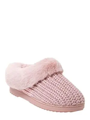 DEARFOAMS Hannah Festive Knit Clog Slipper - Pale Mauve