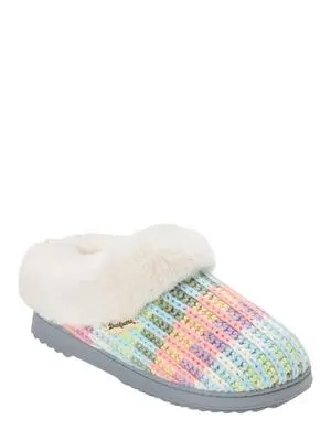 DEARFOAMS Hannah Festive Knit Clog Slipper - Rainbow