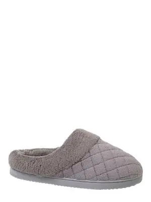 DEARFOAMS Libby Quilted Terry Clog Slipper - Medium Grey