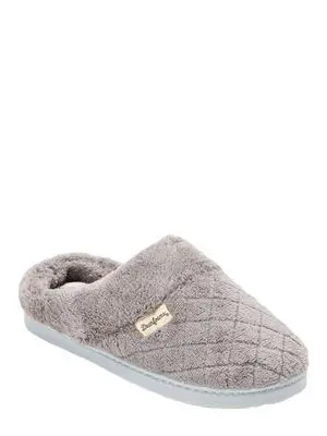 DEARFOAMS Libby Quilted Terry Clog Slipper Medium Grey