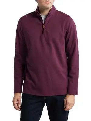 Mizzen+main Mizzen+Main Kpi Quarter Zip Pullover Sweatshirt Wine Heather