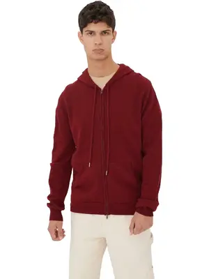 Gobi Cashmere Cashmere Zip Hoodie Bordeaux