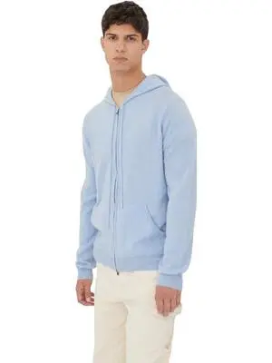 Gobi Cashmere Cashmere Zip Hoodie Light Blue