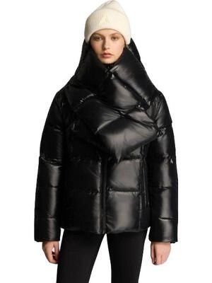 ALPENHAUS Winekka 2-in-1 Reversible Puffer With Removable Scarf - Black