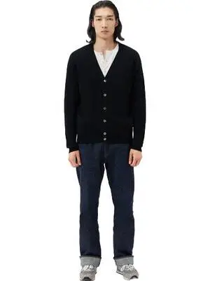 GOBI MONGOLIAN CASHMERE Essential Cashmere V-Neck Cardigan Black