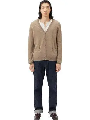 GOBI MONGOLIAN CASHMERE Essential Cashmere V-Neck Cardigan Taupe
