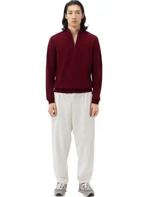 GOBI MONGOLIAN CASHMERE Essential Half-Zip Cashmere Sweater Bordeaux