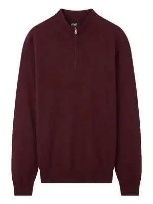 GOBI MONGOLIAN CASHMERE Essential Half-Zip Cashmere Sweater Zinfandel