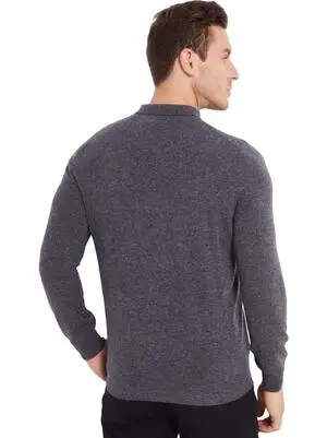 Gobi Cashmere GOBI Mongolian Cashmere Polo Neck Sweater Brilliant Dim Gray