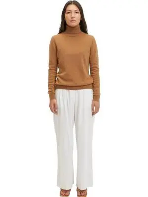 Gobi Cashmere Cashmere Turtleneck Sweater Almond