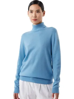 Gobi Cashmere Cashmere Turtleneck Sweater Azure Blue