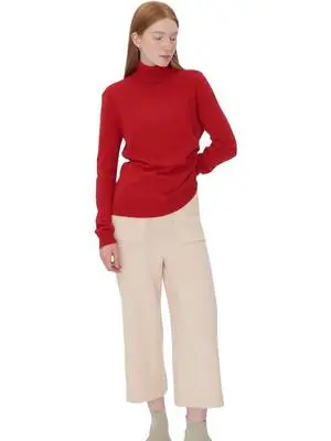 Gobi Cashmere Cashmere Turtleneck Sweater Red
