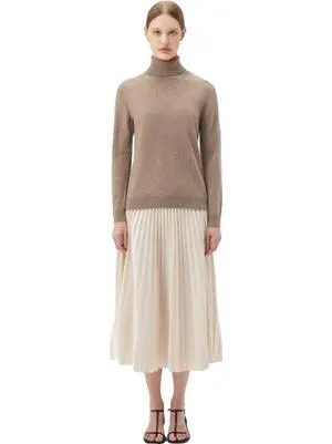 Gobi Cashmere Cashmere Turtleneck Sweater Taupe