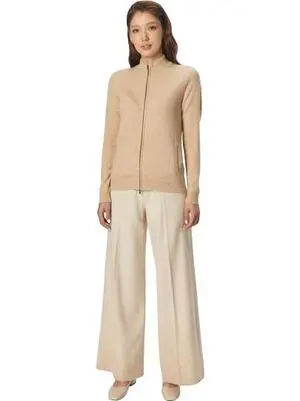 GOBI MONGOLIAN CASHMERE Essential Cashmere Full-zip Cardigan - Beige