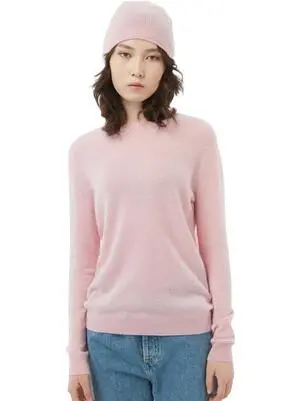 Gobi Cashmere Cashmere Hat & Sweater Set Almond Blossom