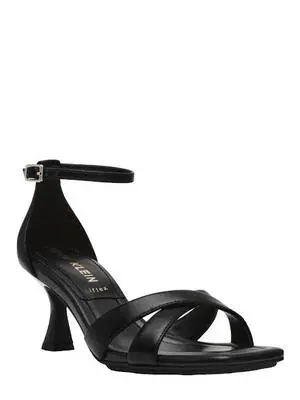 Anne Klein Anne Klein Joss Ankle Strap Kitten Heel Sandals Black Smooth