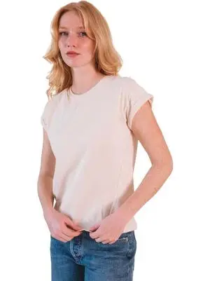 POPLINEN Jane Cuffed Hemp Tee - Natural