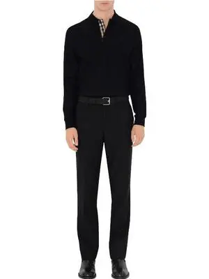 Burberry Long-sleeve Cotton Polo Shirt - Black