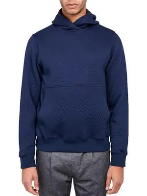 BROOKLYN BRIGADE Slim Fit Quilted Knit Hoodie Navy