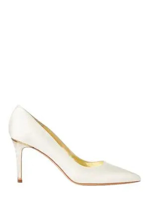 FREYA ROSE Chelsea Pointed-toe Pearl Heel Pumps - Ivory