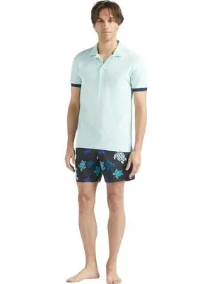 Vilebrequin Solid Cotton Polo Pacific