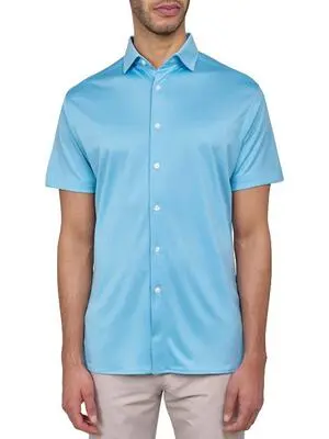 CON.STRUCT Regular Fit Solid Recycled Performance Golf Button-down Shirt Lt Blue
