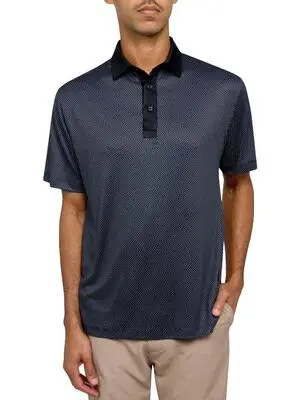 CON.STRUCT Dot Print Performance Golf Polo - Black/white